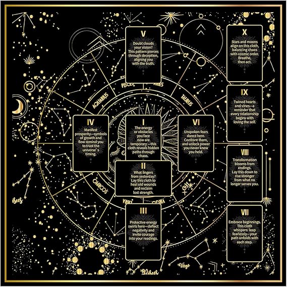 Amazon.com: BOXOB Tarot Tablecloth, 24.8x24.8in Altar Cloth Sacred ...