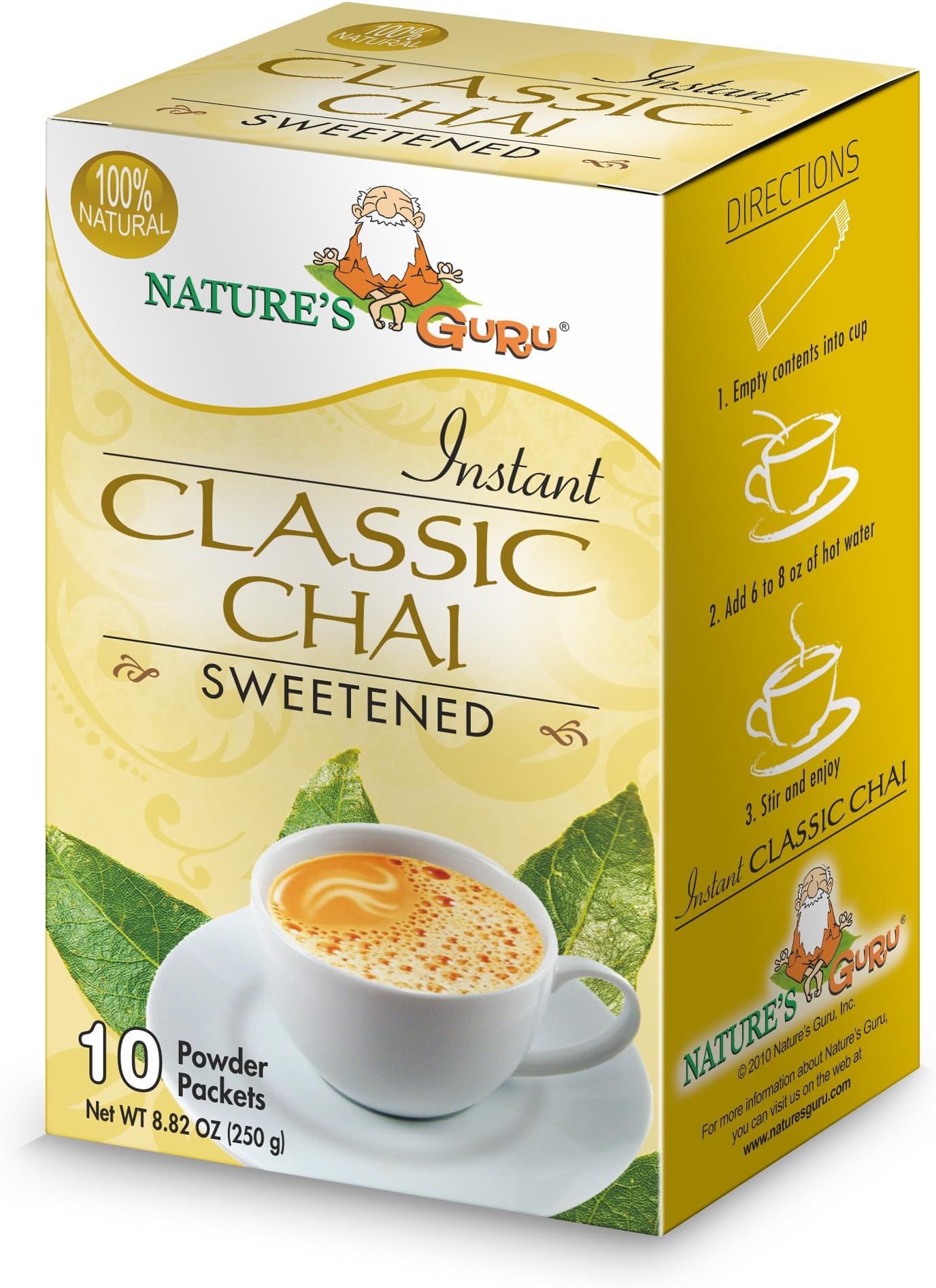 Amazon.com : Nature's Guru Instant Masala Spice Chai Tea Drink Mix ...