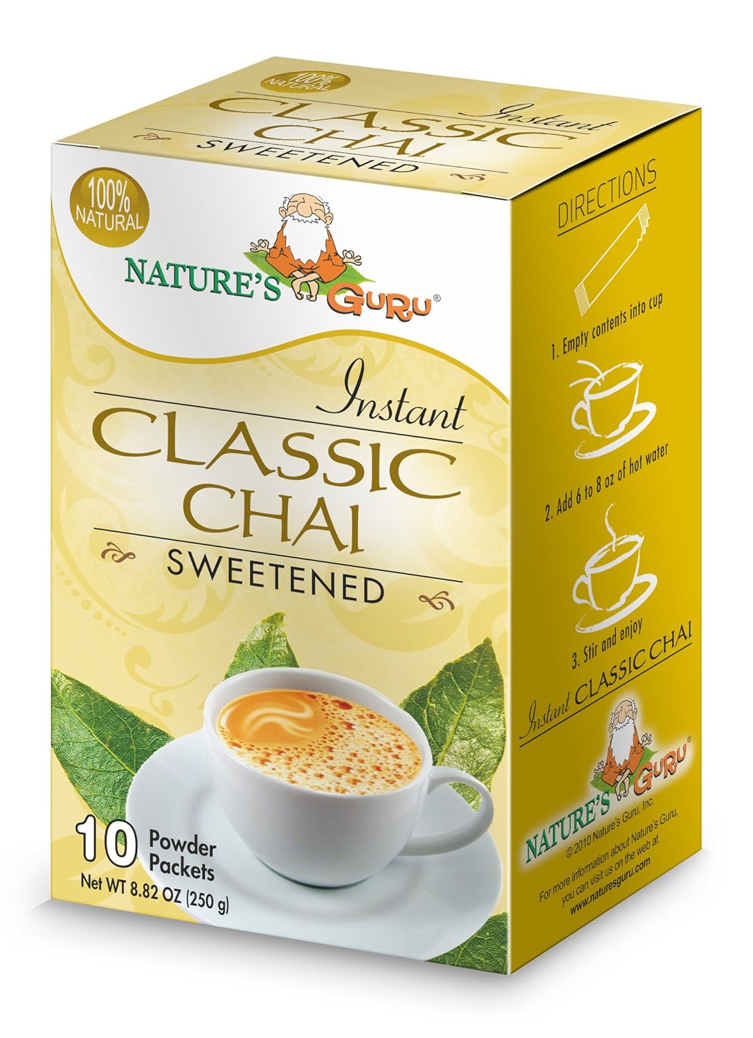 Amazon.com : Nature's Guru Instant Classic Chai Tea Drink Mix Sweetened ...