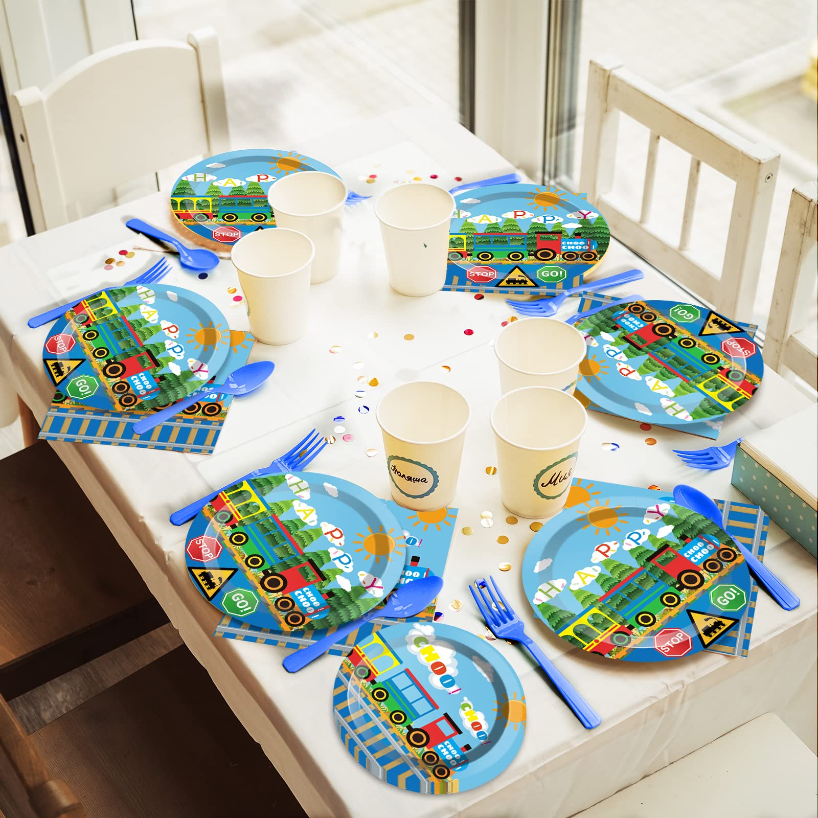 Snapklik.com : 50 Guests Train Plates And Napkins Birthdy Party ...