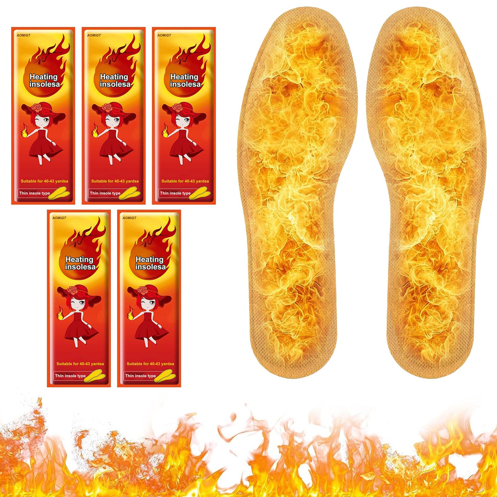 Sole Warmers, Instant Foot Warmer Pads, 5 Pairs Heated Comfort Insoles ...