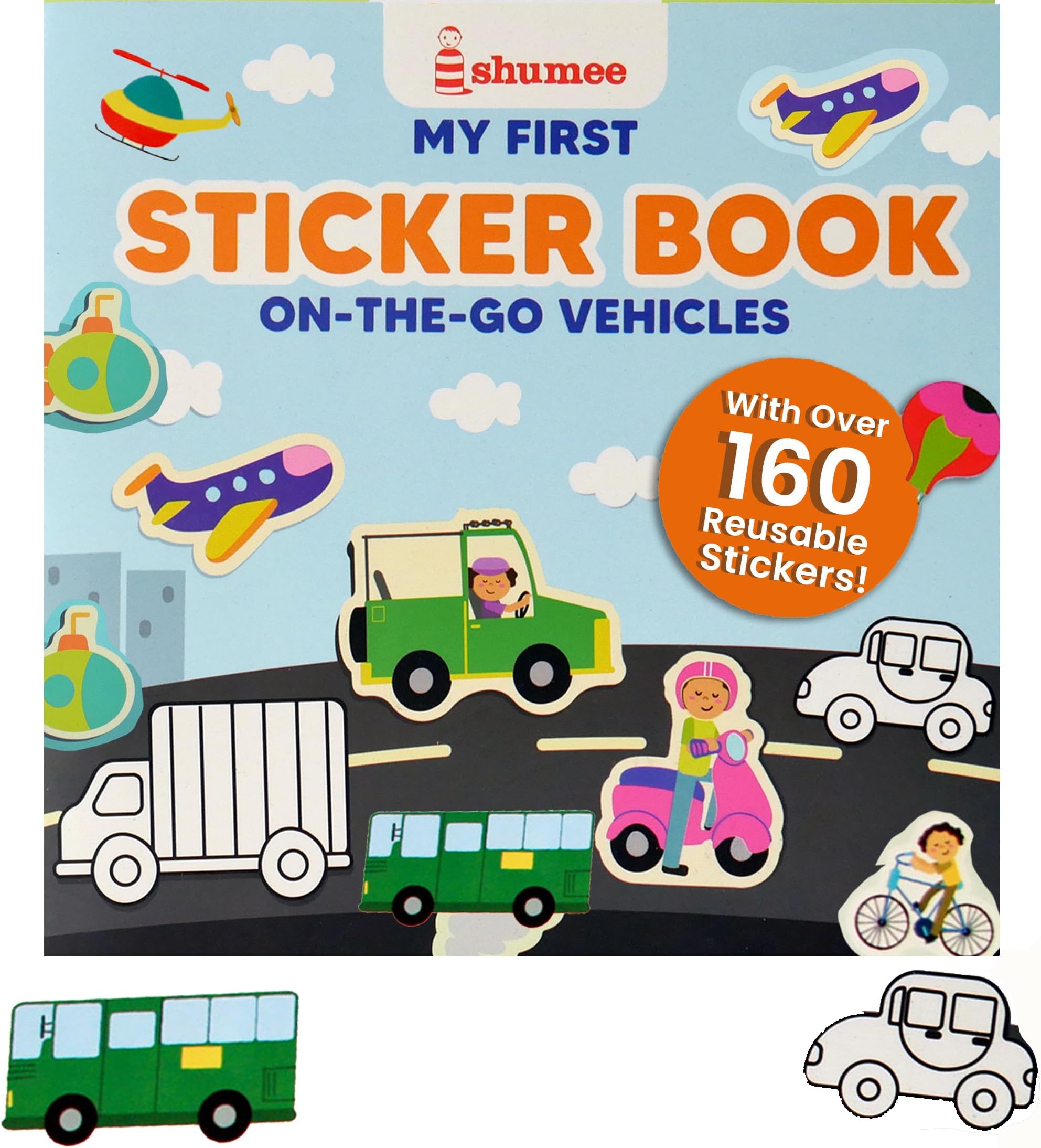 Amazon.com: Shumee Reusable Sticker Book for Kids 3+ Years, 160 ...