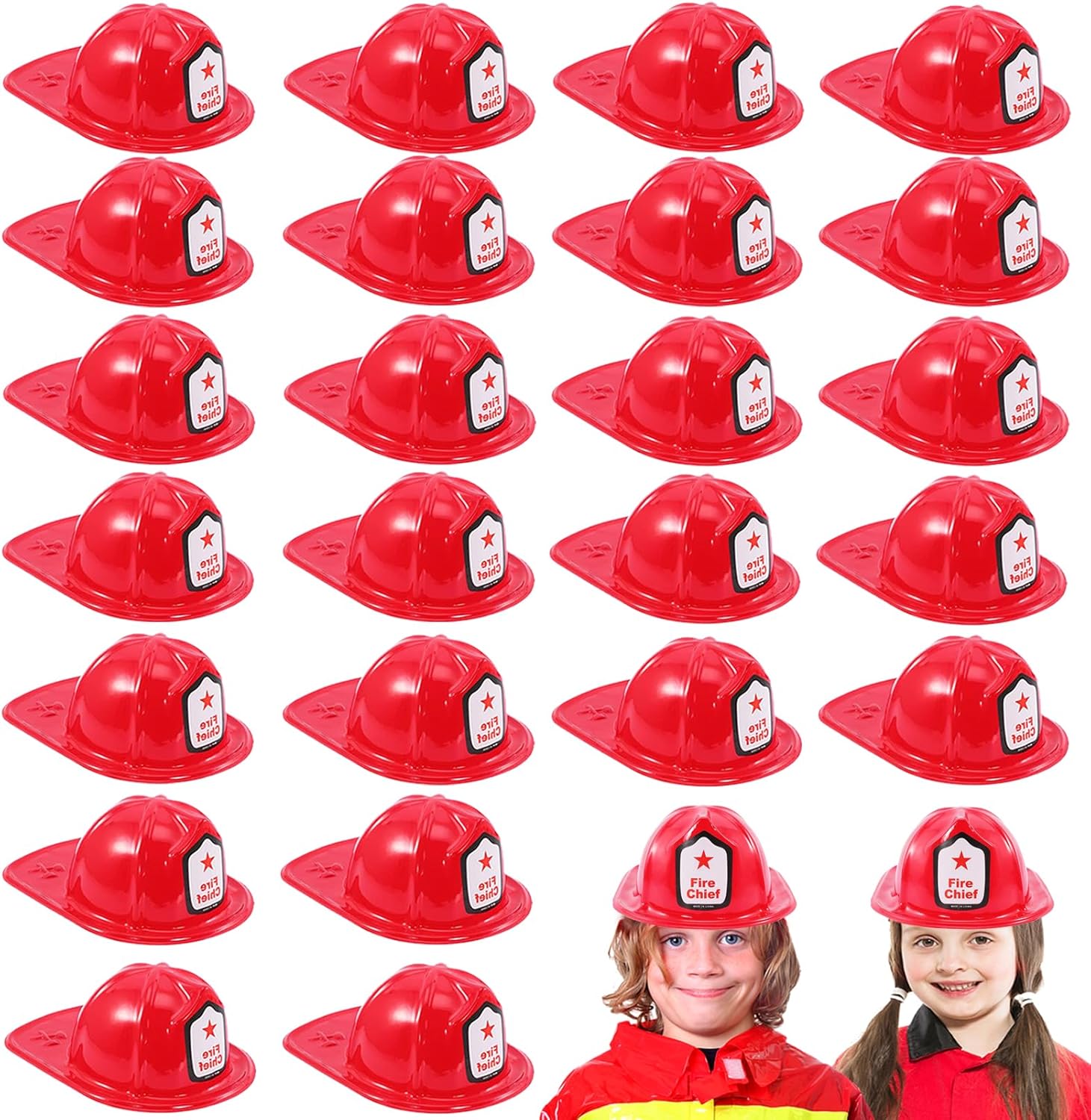 Amazon.com: exinddea 24 PCS Firefighter Hats for Kids,Kids Firefighter ...
