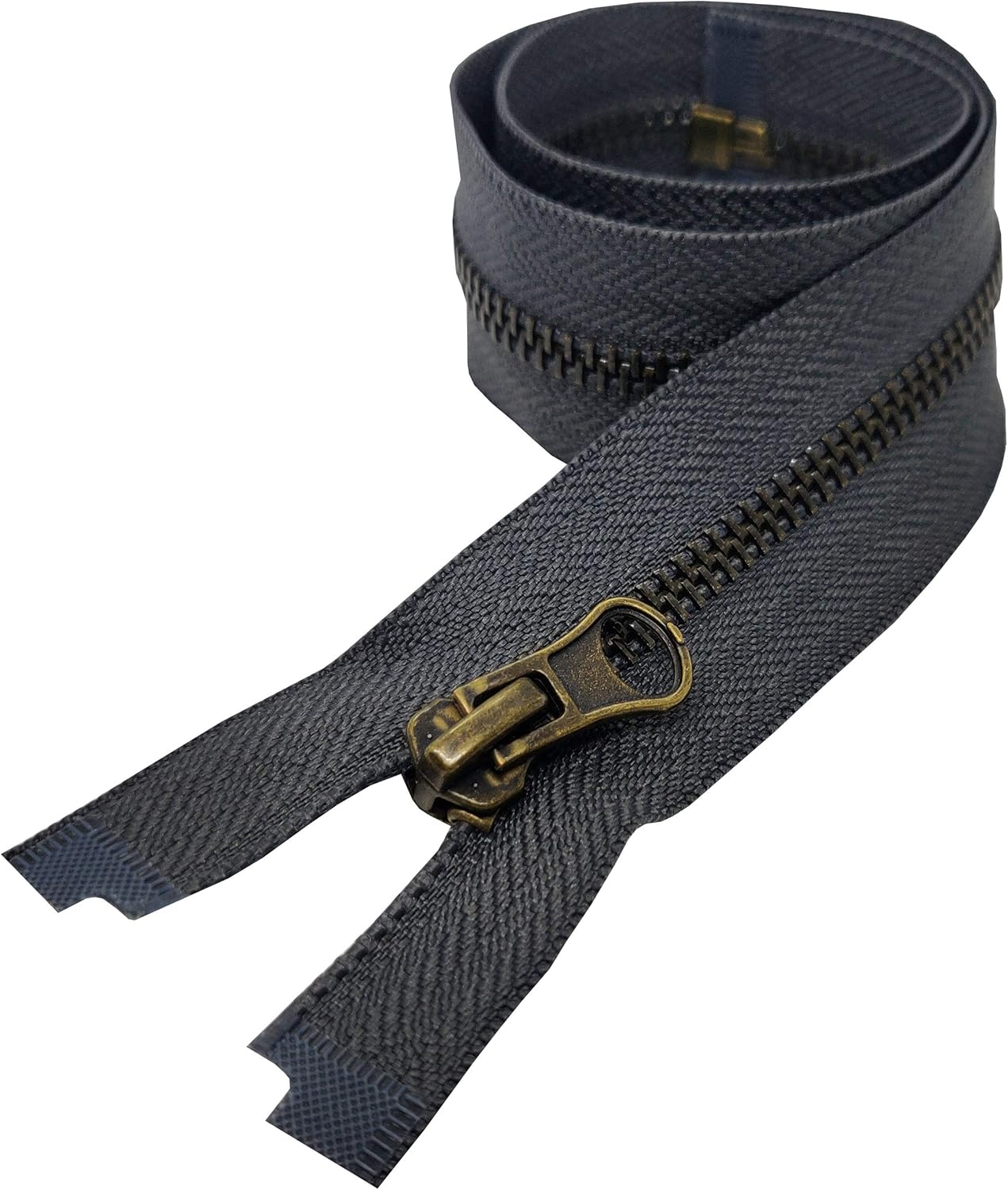 Metal Zipper Fastener Size #5 Open End Antique Brass Heavy Duty Single ...