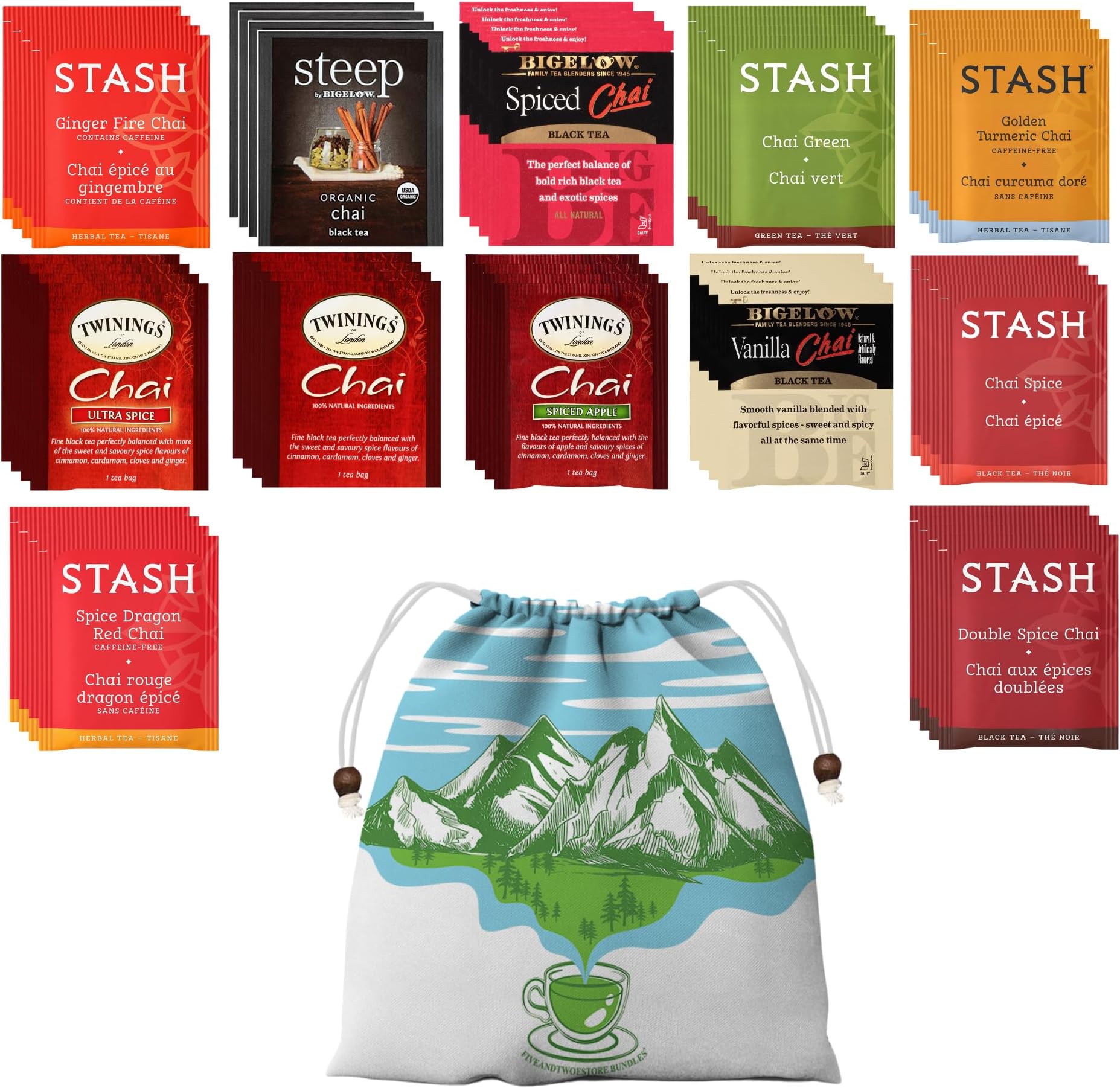 Amazon.com : Stash Tea Double Spice Chai Black Tea, Box of 100 Tea Bags ...