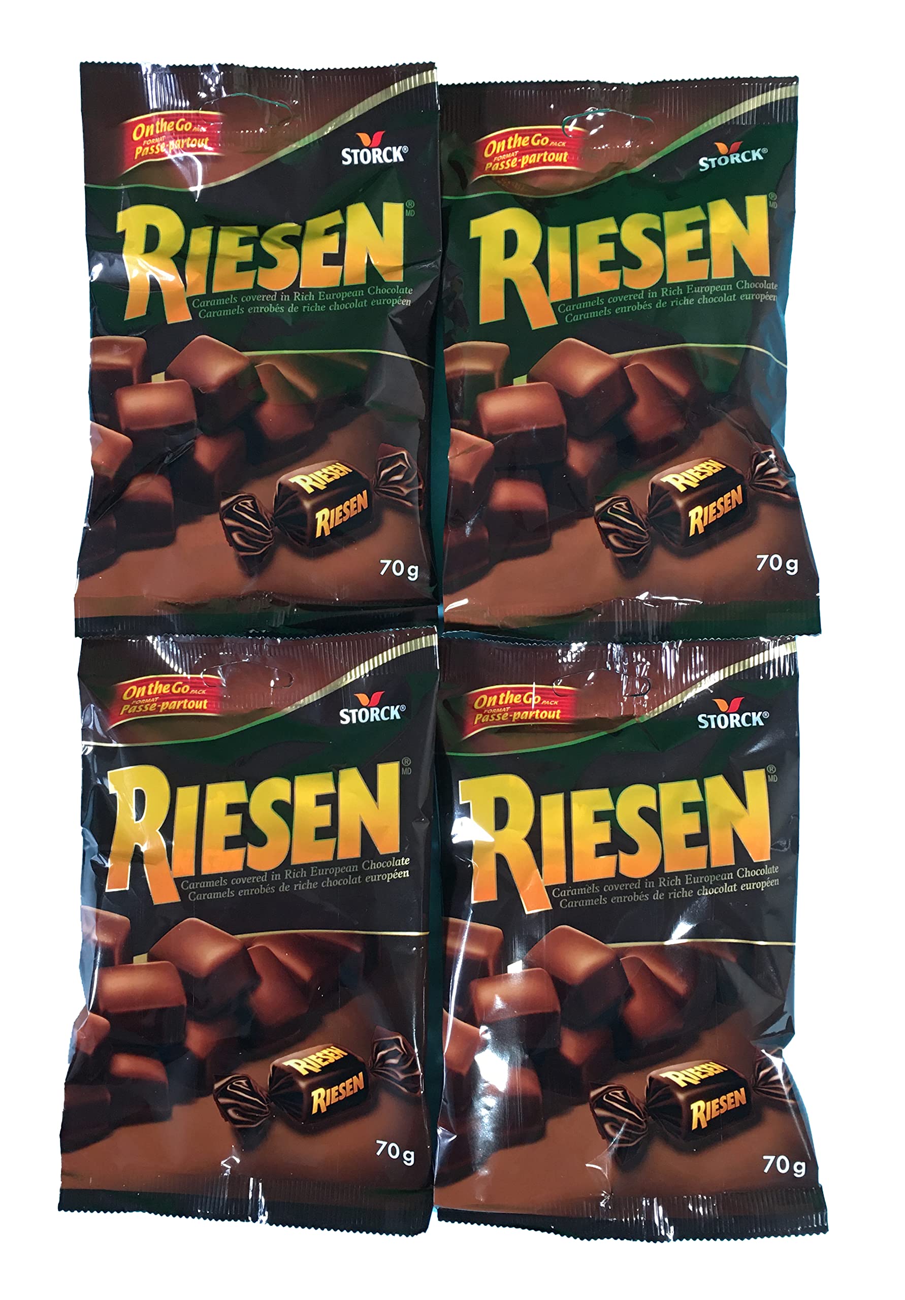 Riesen Chocolate Covered Caramels - On The Go - Bundle 70g (4 Pack ...
