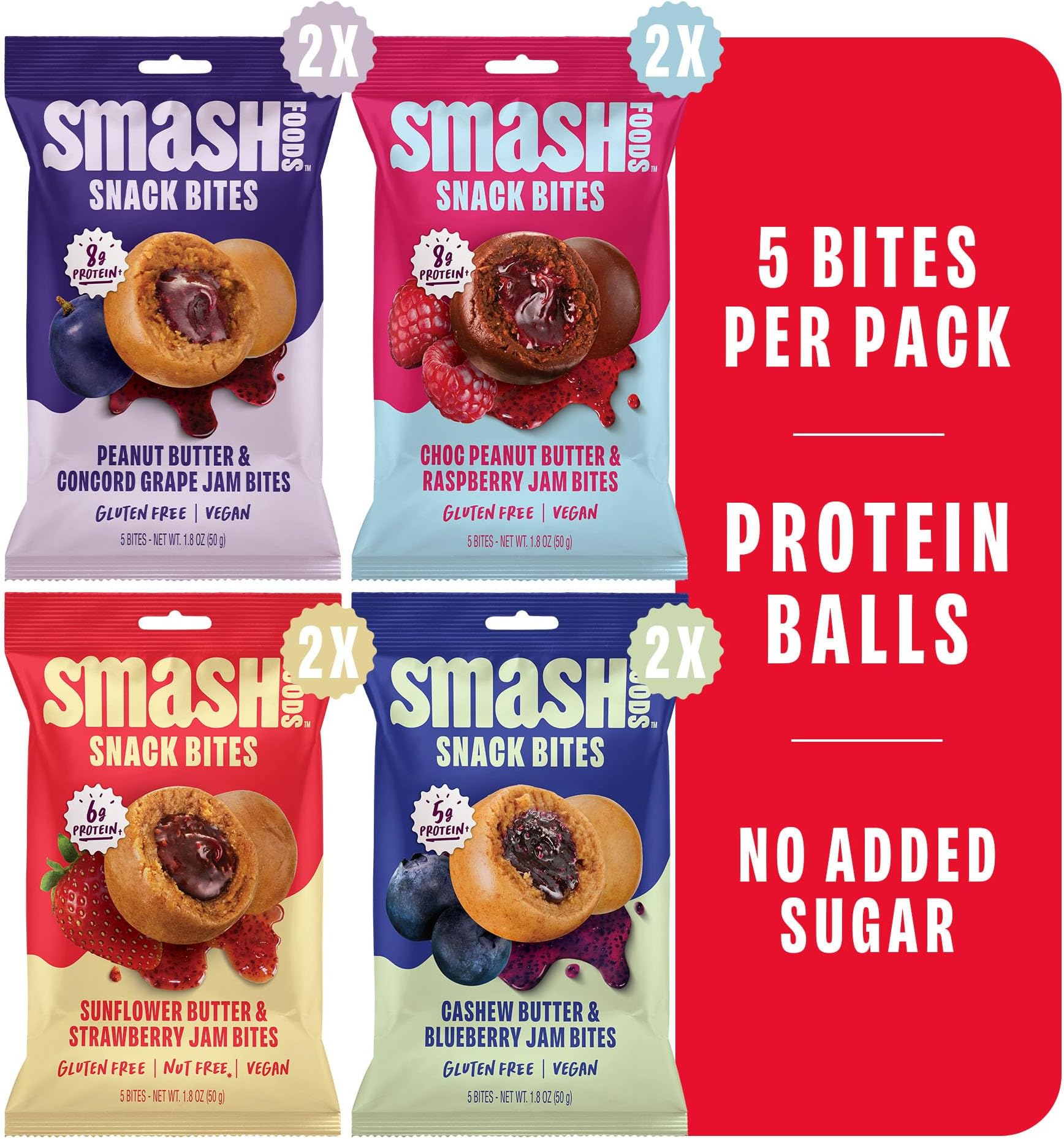Amazon.com: Smash Foods Energy Bites | Variety Pack | 5 Gluten-Free ...
