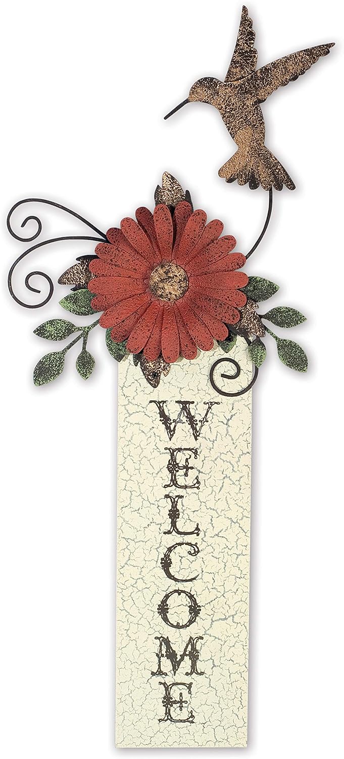 Amazon.com: Sunset Vista Designs Hummingbird Welcome Sign : Patio, Lawn ...