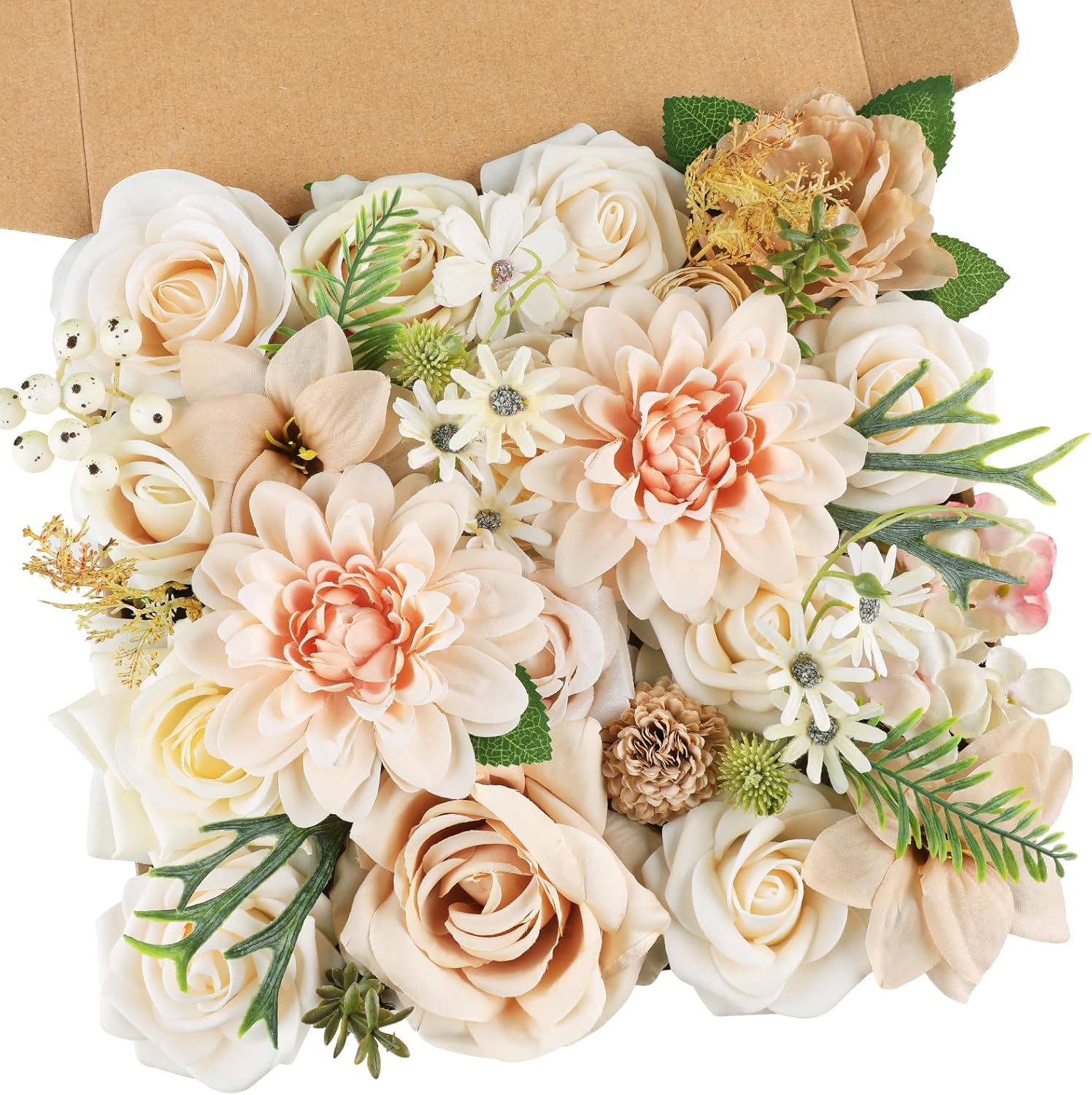 Amazon.com: AmyHomie Nude Color Artificial Flowers Combo Silk Mix Peony ...