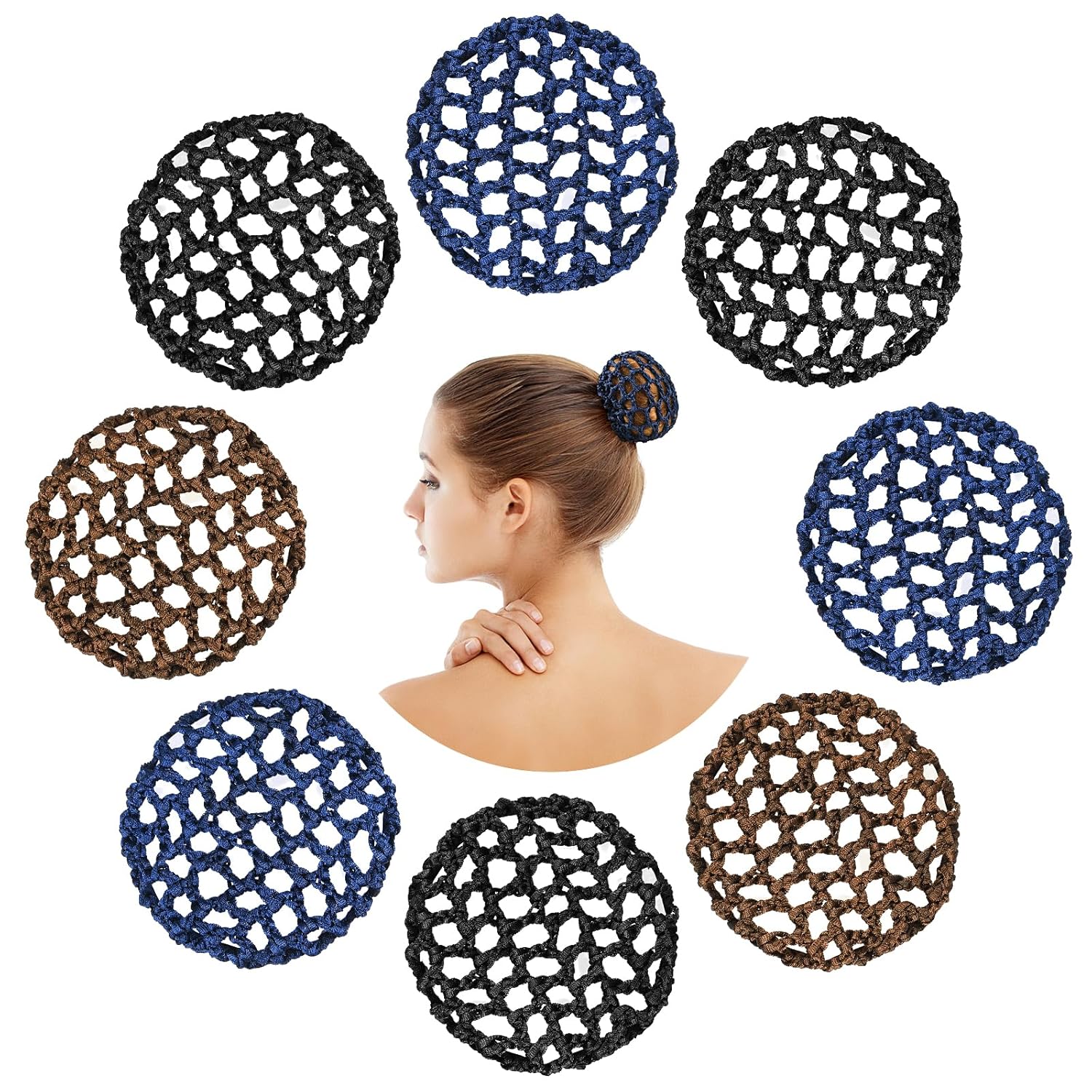 Amazon.com: Lusofie 8 Pieces Girls Hair Bun Cover Ballet Hair Bun Net ...