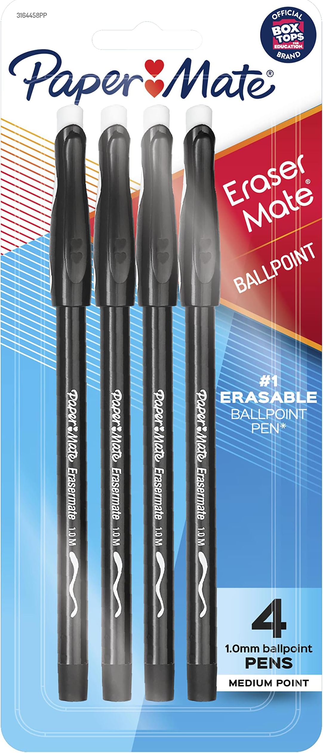 Amazon.com : Paper Mate Erasermate Stick Medium Tip Ballpoint Pens, 3 ...