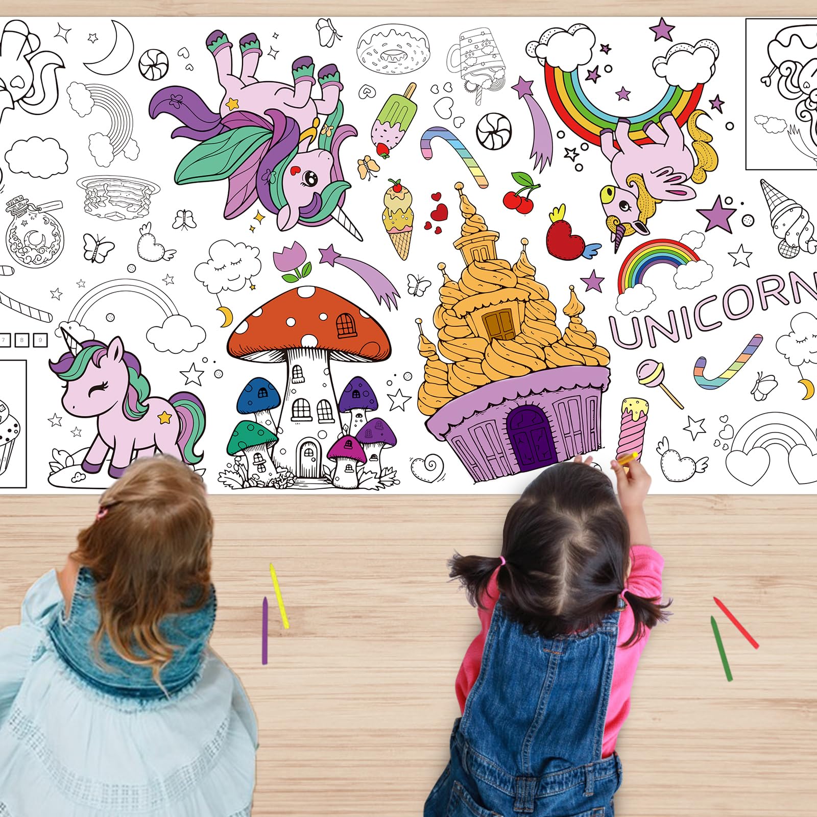Amazon.com: MEFINESHOW Unicorn Giant Coloring Poster Activity Coloring ...