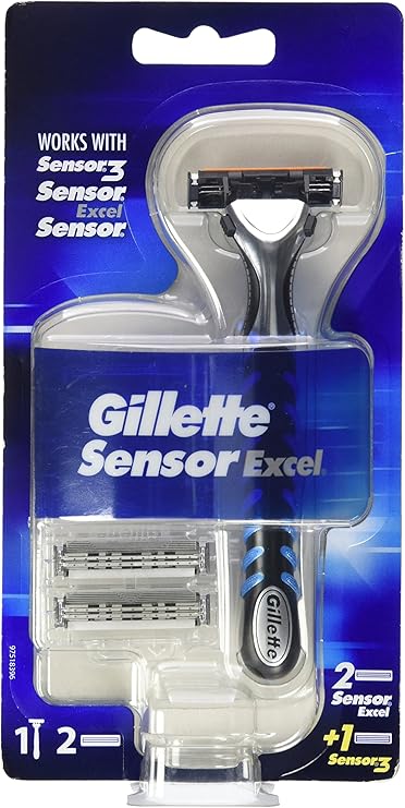 Gillette Sensor Excel Men's Razor + 2 SensorExcel + 1 Sensor 3 Blades ...
