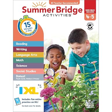 Summer Bridge Activities 4th to 5th Grade Workbooks All Subjects, Math ...