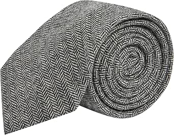 King & Priory Black Herringbone Necktie at Amazon Men’s Clothing store