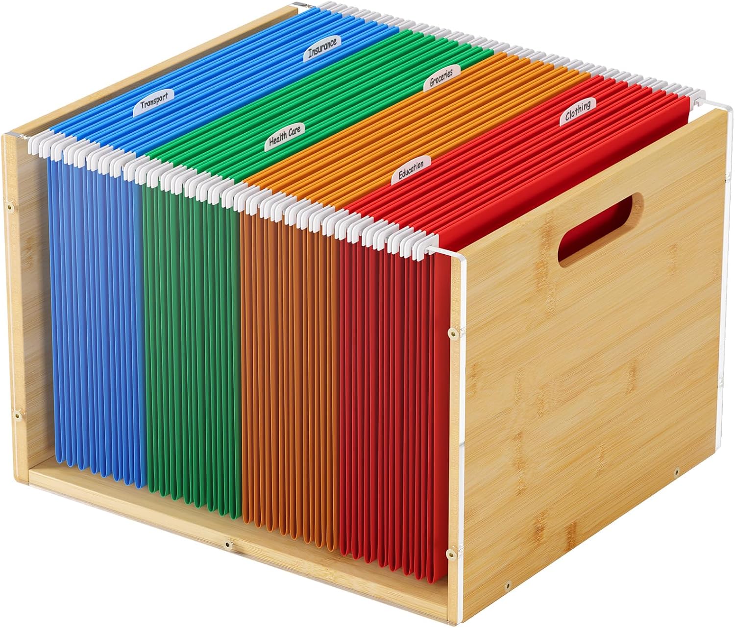 Amazon.com: MaxGear Acrylic Hanging File Organizer Box with Handles ...