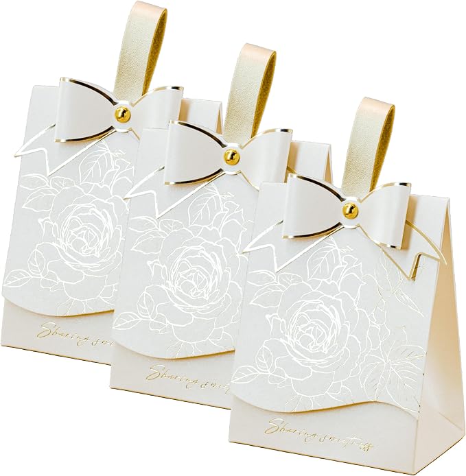 Amazon.com: Rodvanvo 30 PCS Elegant Candy Gift Box Rose Pattern Bow ...
