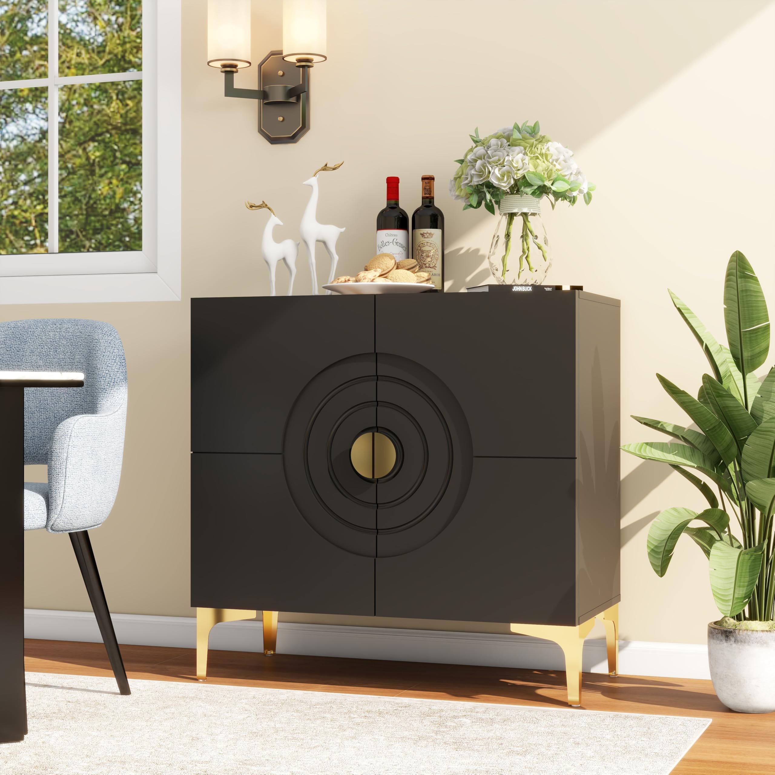 Amazon.com - Best Master Furniture Taylor High Gloss Lacquer Sideboard ...