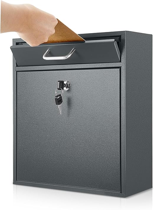 Yaocom Locking Mailbox with Key for Outdoor 12 x 10.5 x 4.7 Inches ...