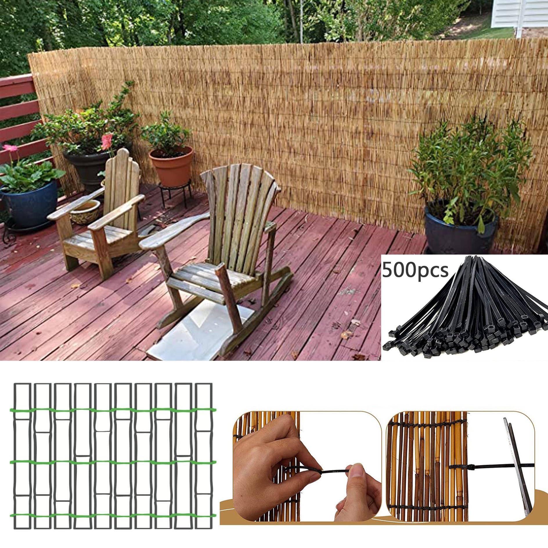 Straw Fence Covers Privacy Faux Ivy Privacy Weather Resistant Fence