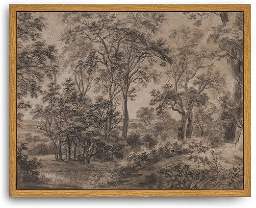 Amazon.com: Roslynity Framed Canvas Wall Art Vintage Print Moody Wooded ...