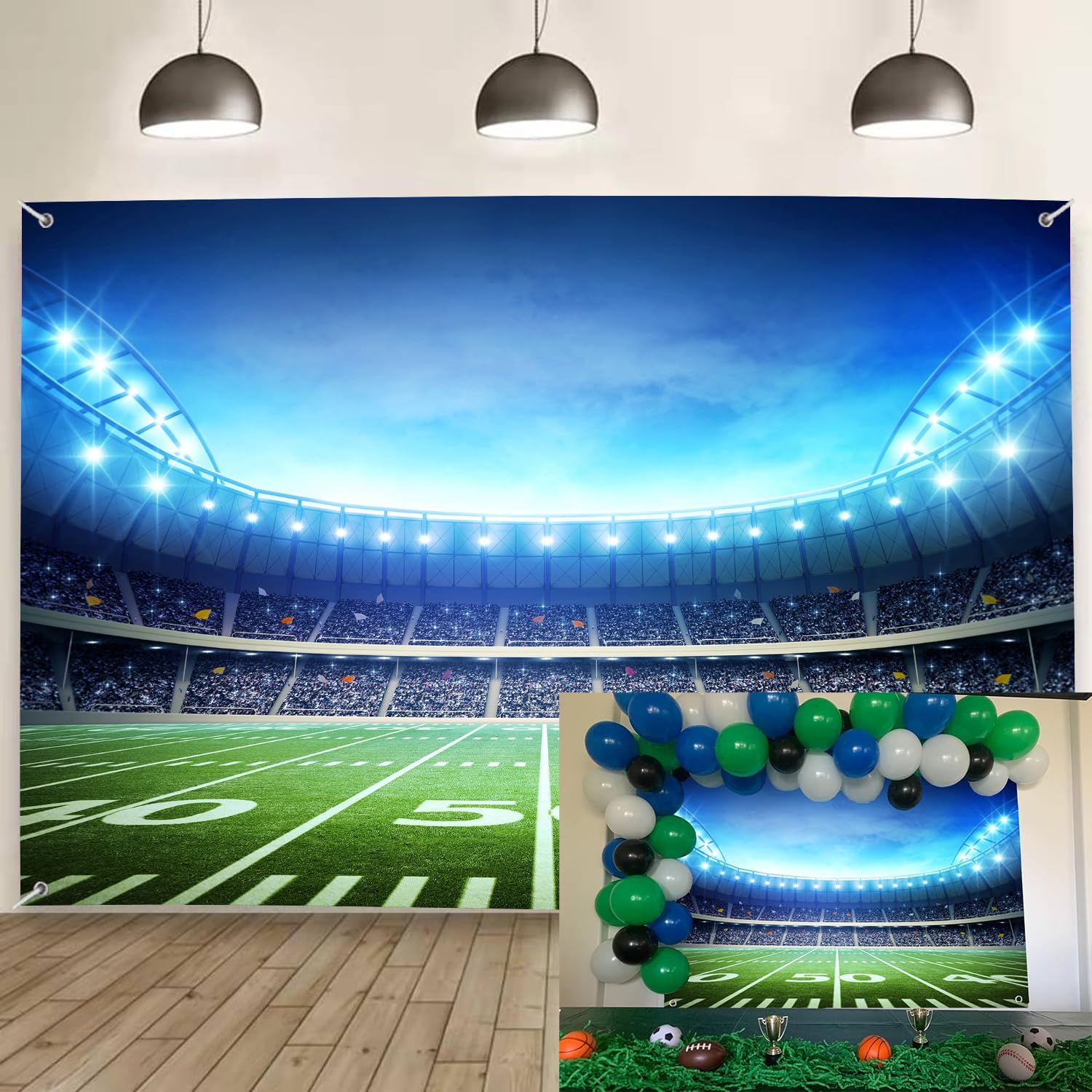 Amazon.com : JuneGrow Football Backdrop 71x43in Sport Theme Party ...