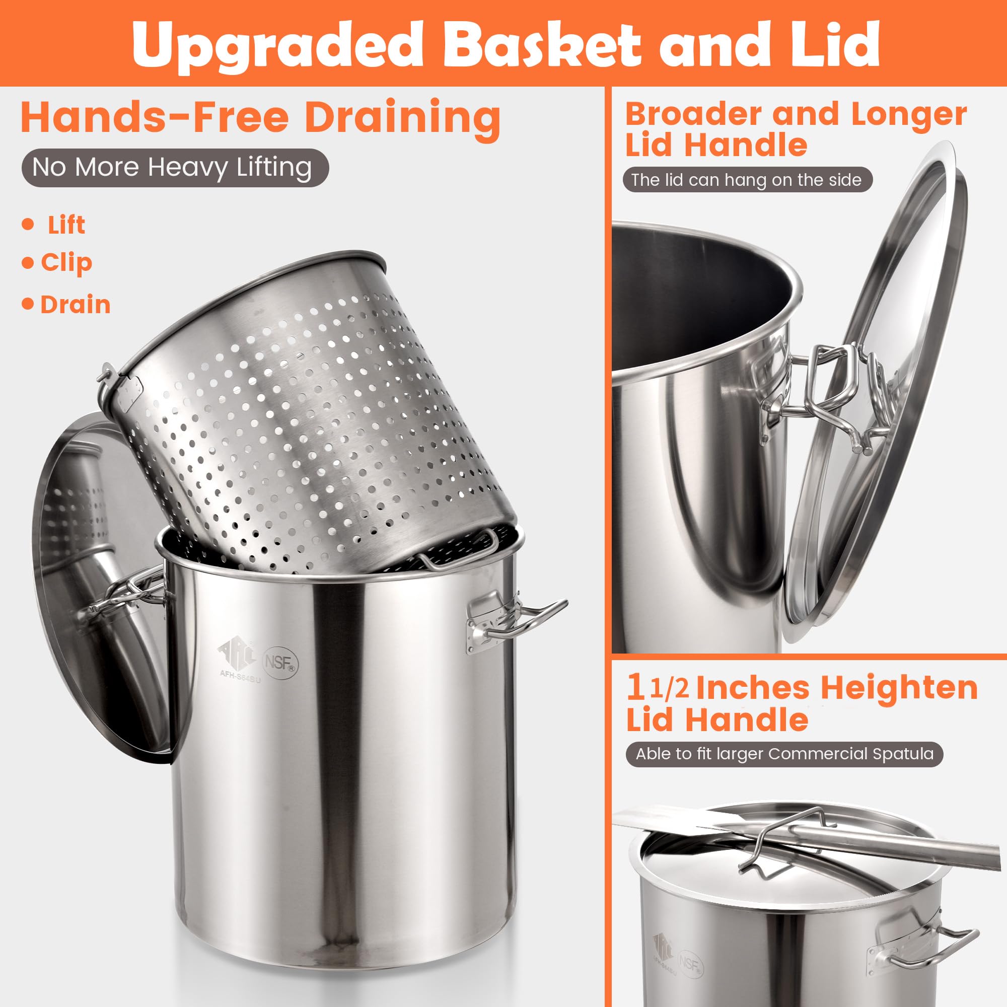 30qt Aluminum Seafood Boil Pot ROVSUN 30QT Turkey Fryer & Seafood Boil ...
