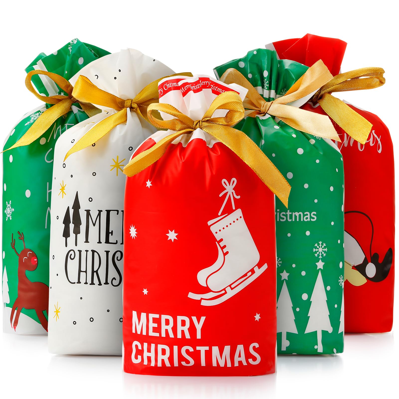 Amazon.com: iziusy 50 Pcs Christmas Candy Bag Goodies Merry Christmas ...