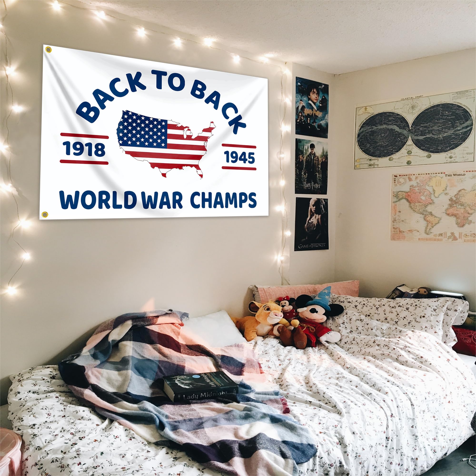 Snapklik.com : Back To Back Flag 3x5 Ft Funny Man Cave Wall World War ...