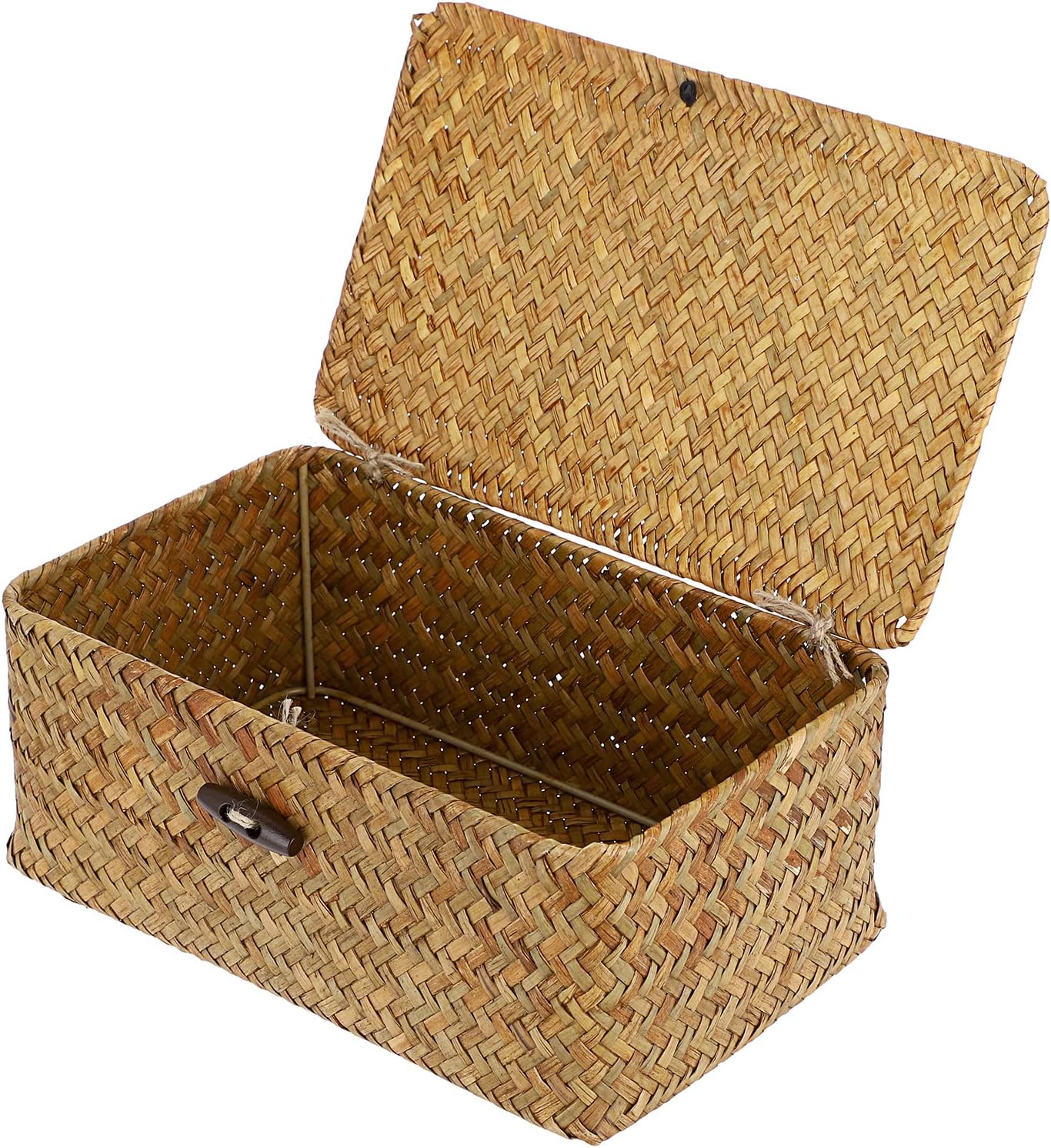Amazon.com: Hipiwe Wicker Shelf Baskets Bin with Lid, Handwoven ...