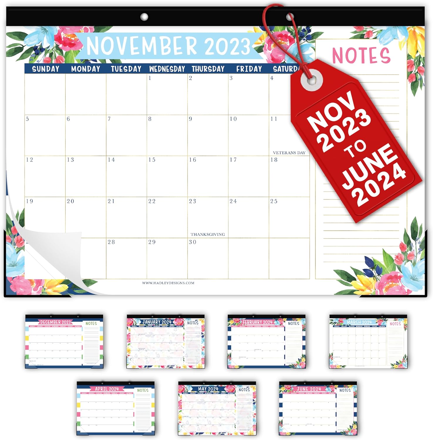 Amazon.com : Floral Teacher Desk Calendar 2023-2024 - Academic Desk ...