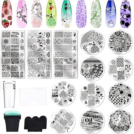 Amazon.com : Winstonia 20 pc Nail Art Stamp Stamping Image Plate Set ...