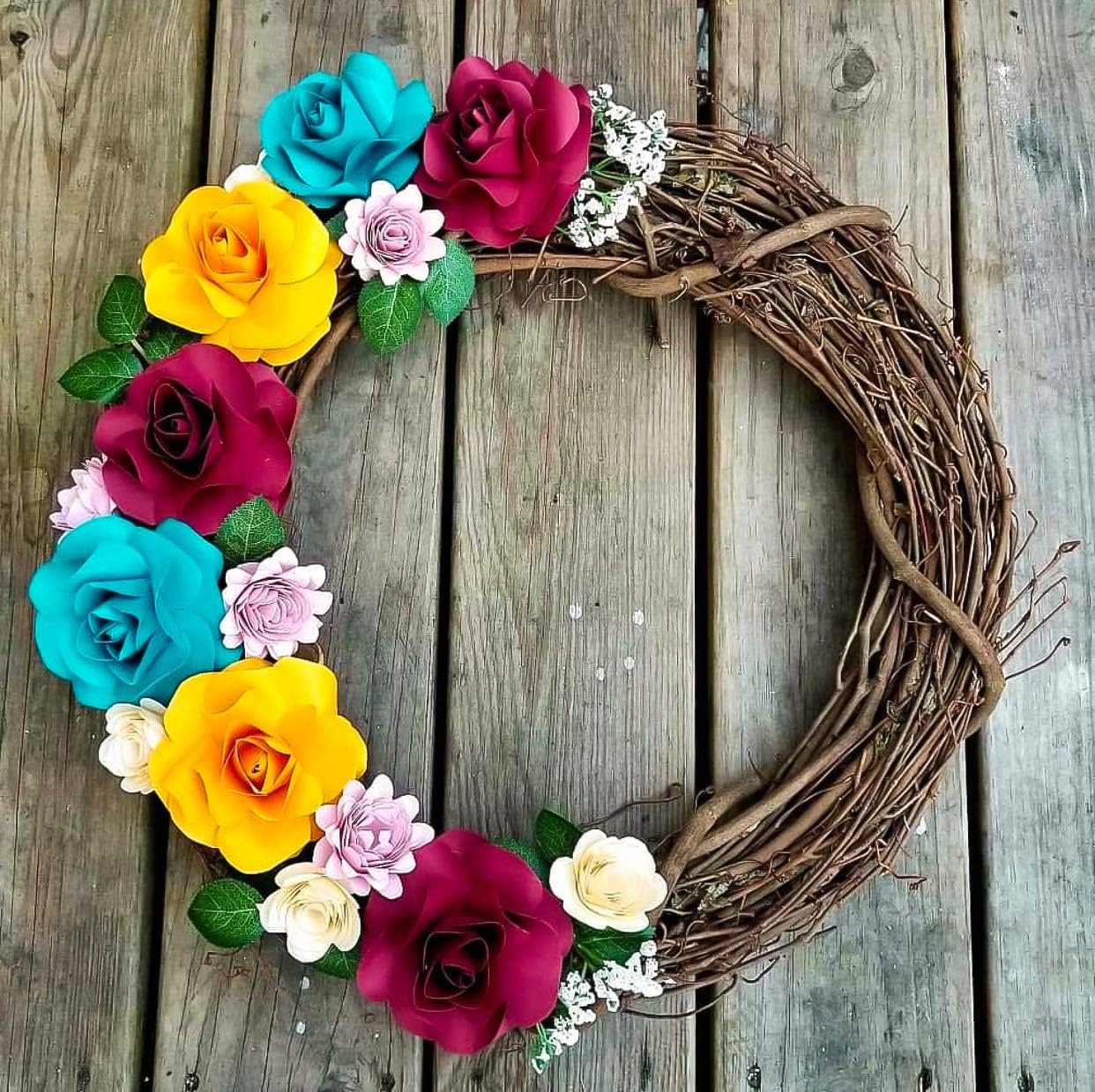 Set of 6 Tiny Rose Paper Flower Templates for DIY Handmade Decorations ...