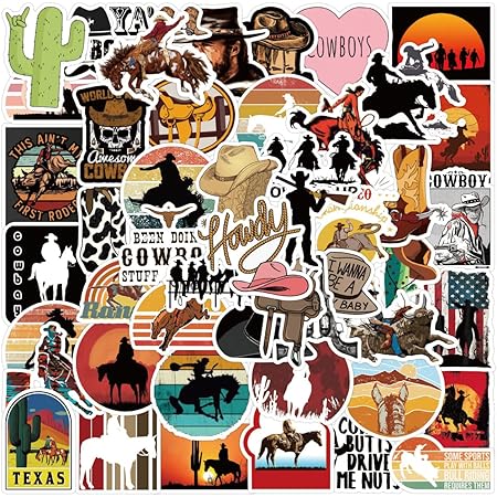 Amazon.com: Western Stickers 51PCS Cowboys Stickers and Decals,Western ...