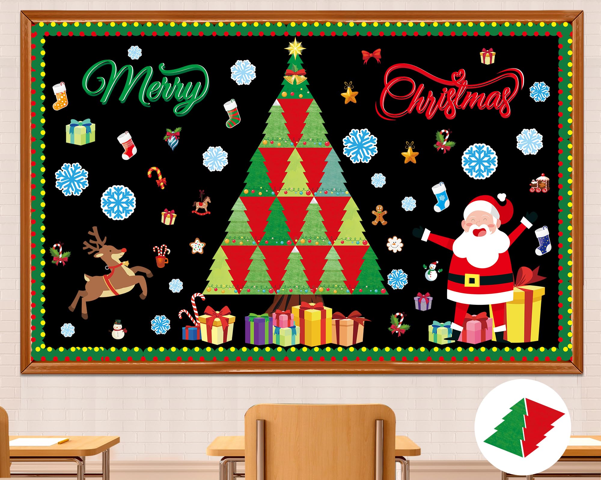 Amazon.com : Christmas Bulletin Board Decoration Christmas Tree Puzzles ...