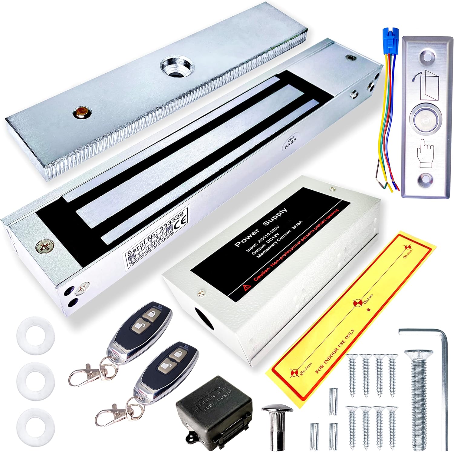 Outswinging 600lb Electric Magnetic Door Lock Kit System for Access ...