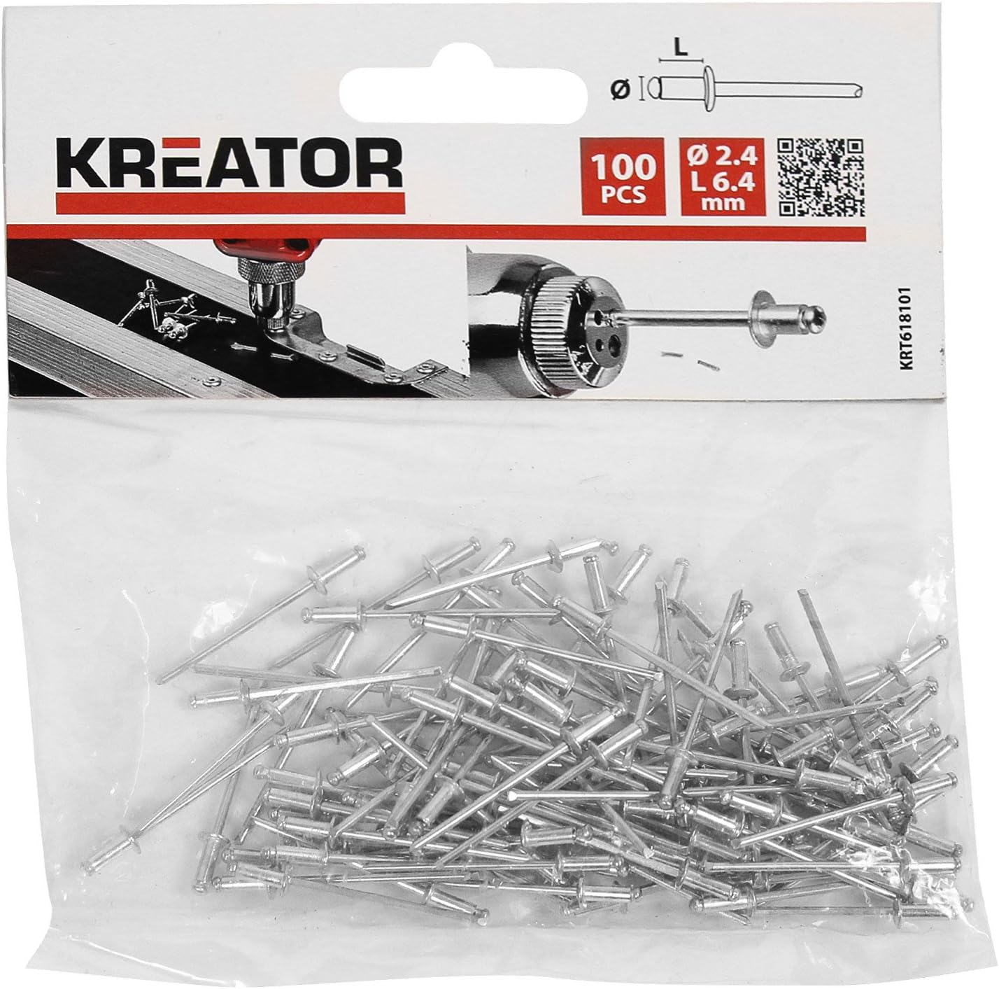 100 Stück KRT618107 Nieten Popnieten Blindnieten ø 4,8 x L 20mm ...