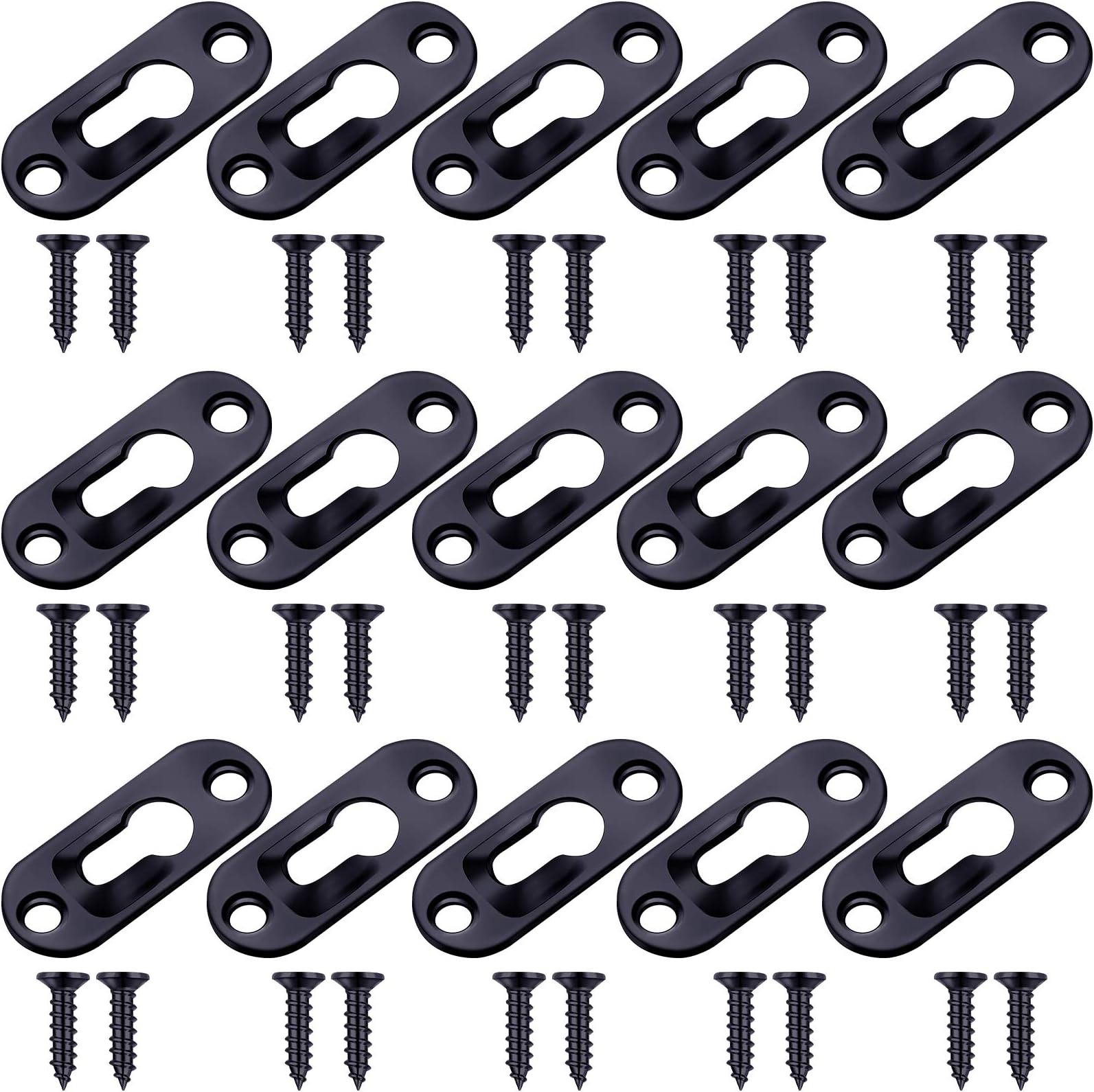 LISHINE 100 Pcs Keyhole Picture Hangers with 200 Pcs Screws Metal ...