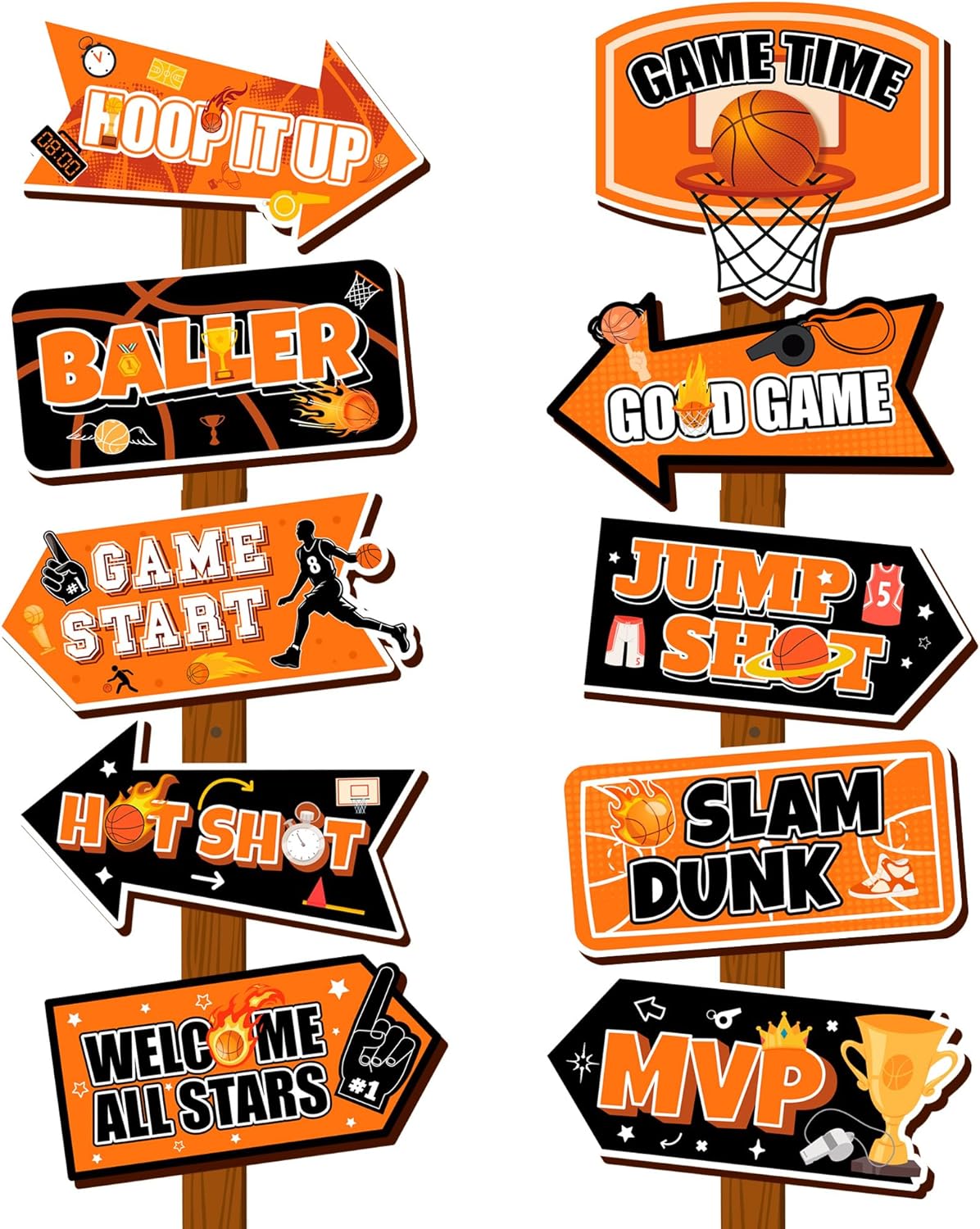 Amazon.com: Basketball Party Sign, 20 Pcs Welcome Sign for Basketball ...
