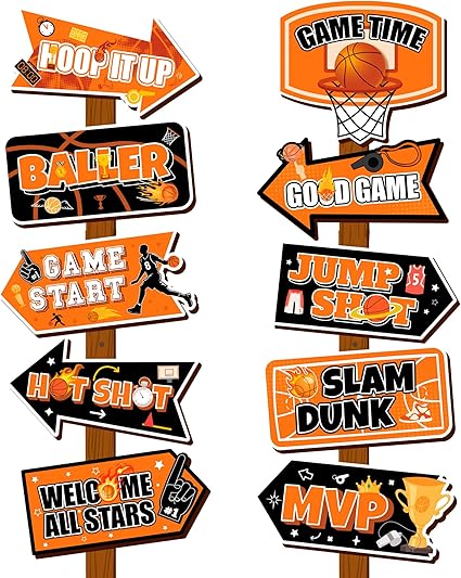 Amazon.com: Basketball Party Sign, 20 Pcs Welcome Sign for Basketball ...
