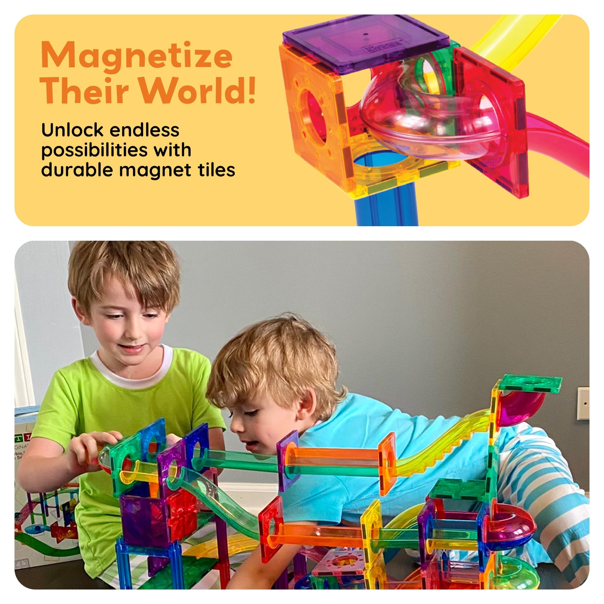 Snapklik.com : 50pcs Magnetic Tiles Marble Run For Kids Race Track Toy ...