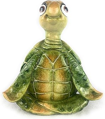 Amazon.com: KnomeKo Summer Resin Turtle Statues for Garden Decor - Cute ...