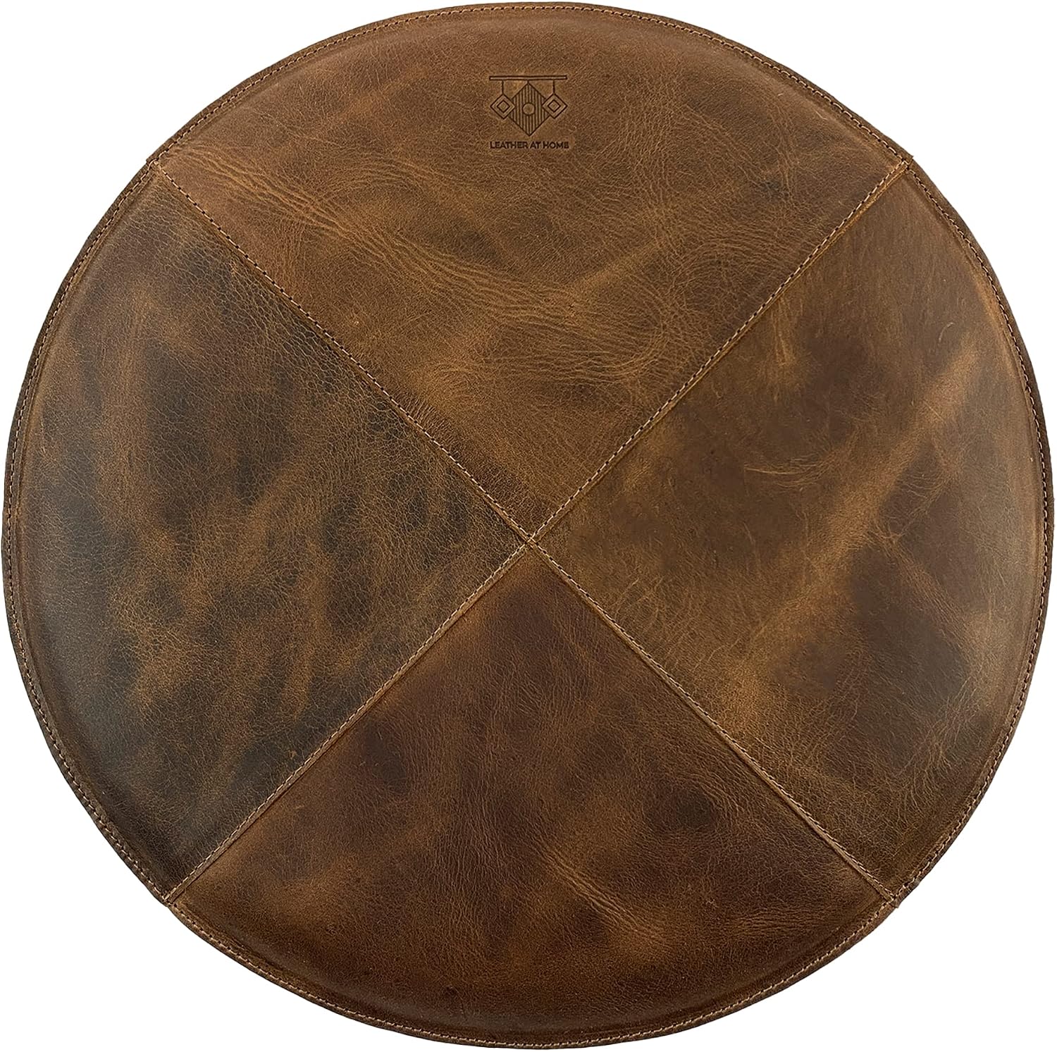 Amazon.com: Leather At Home, Decorative 13 Inch Rounded Pillow Handmade ...