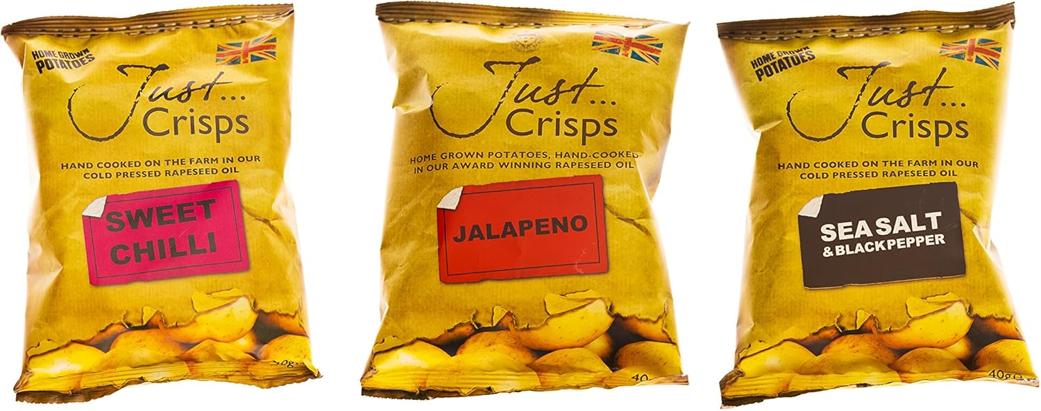 Just Crisps Hot Mixed Variety Box, 40 g, Pack of 24 : Amazon.co.uk: Grocery