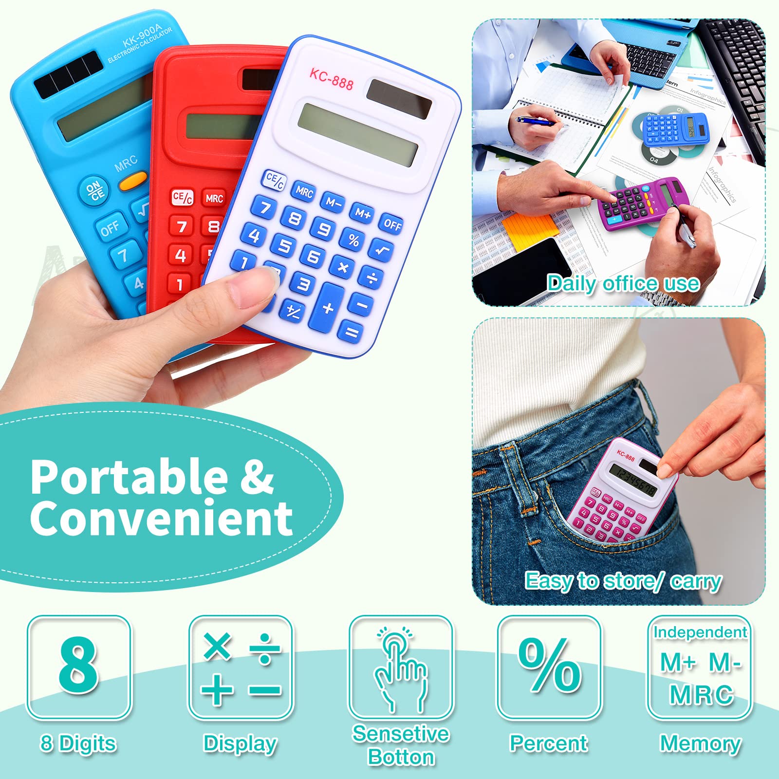 Snapklik.com : Yunsailing 48 Pcs Pocket Calculator Bulk Small 4 ...