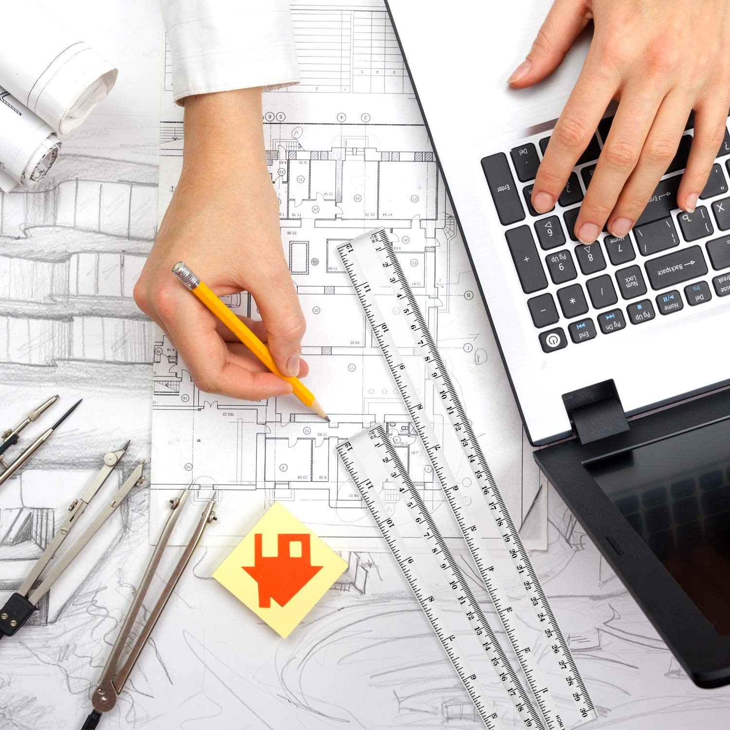 Snapklik.com : Chuangdi 20 Pieces Rulers 12 Inch Rulers Bulk Rulers For ...