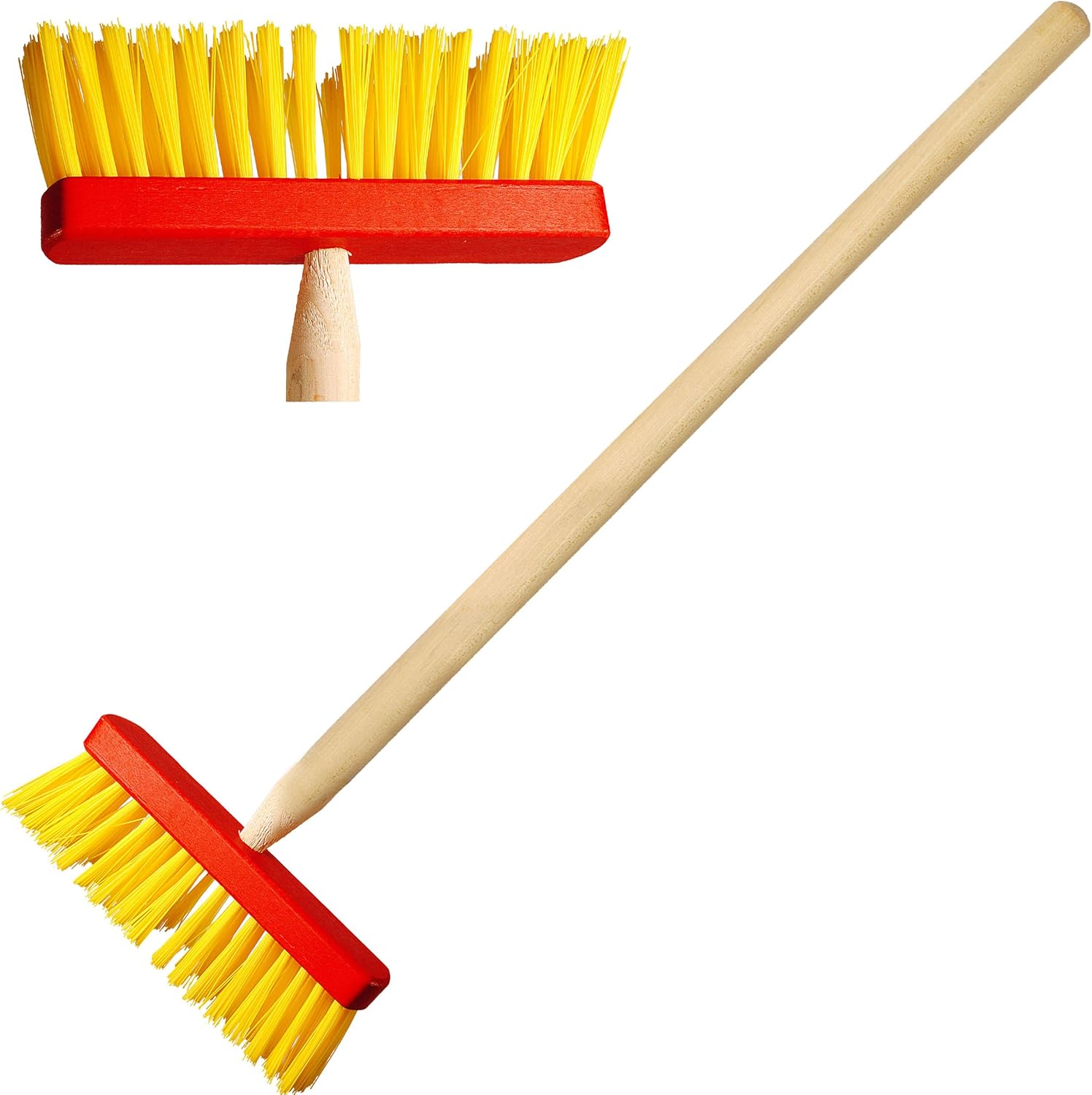 Kinder - Besen - aus Holz - gelb/rot - 80 cm lang - stabile ...