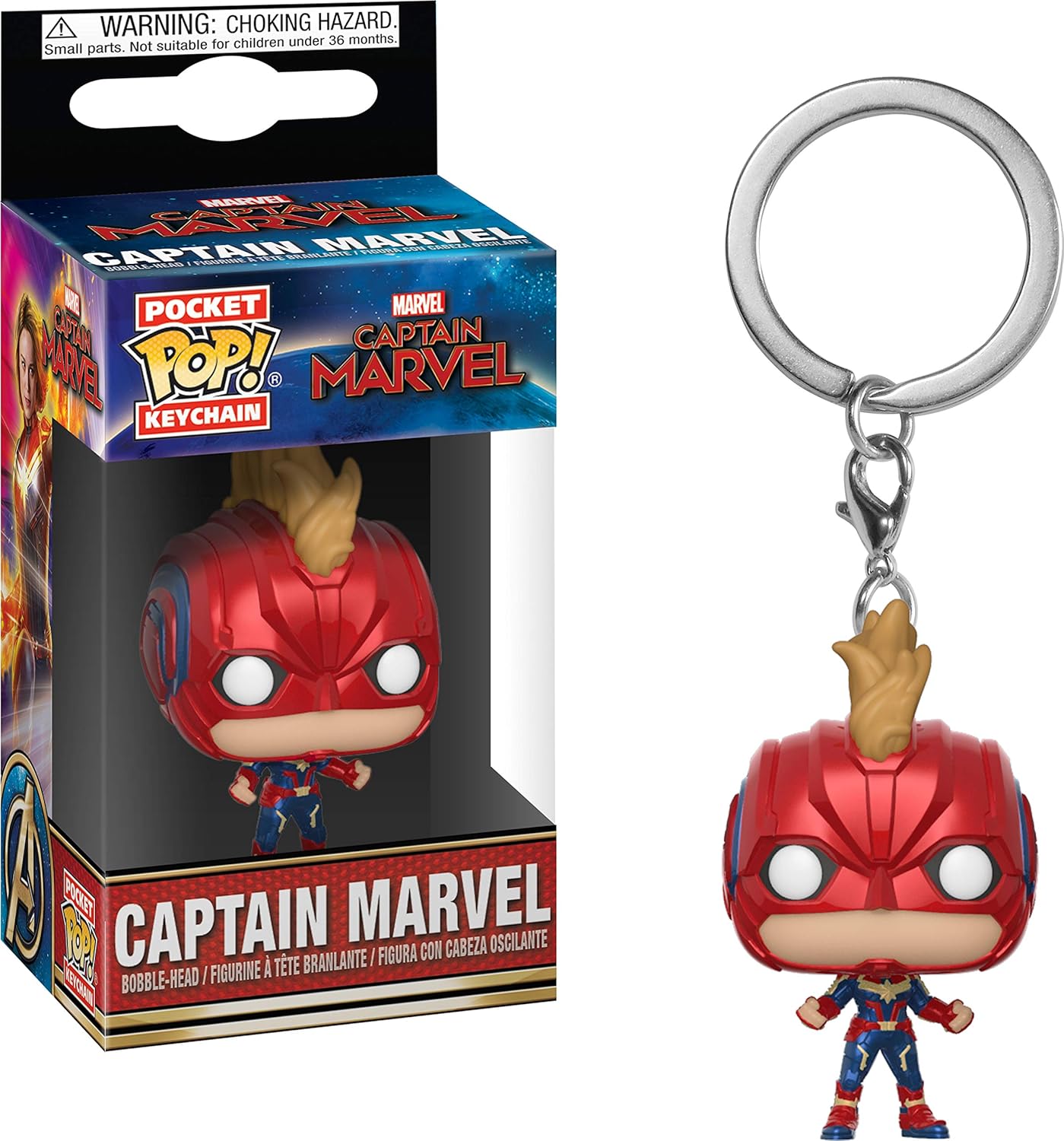 Amazon.com: Funko Pop! Keychain Marvel: Captain Marvel Masked Toy ...