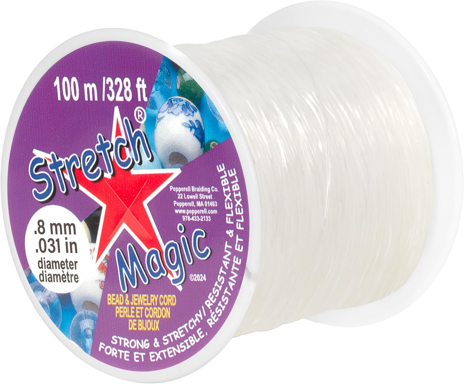Amazon.com: Stretch Magic Elastic Beading Cord – Clear Color, 0.8mm in ...