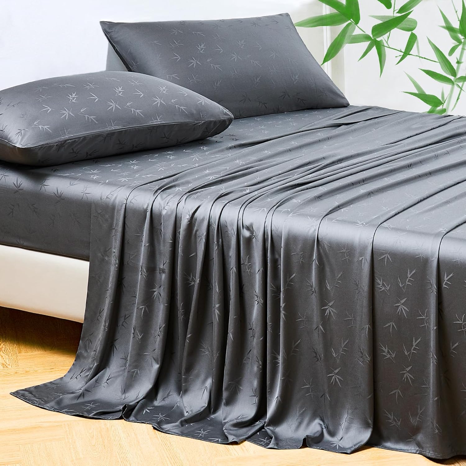 Amazon.com: HCORA Jacquard Viscose Derived from Bamboo Sheets Queen ...